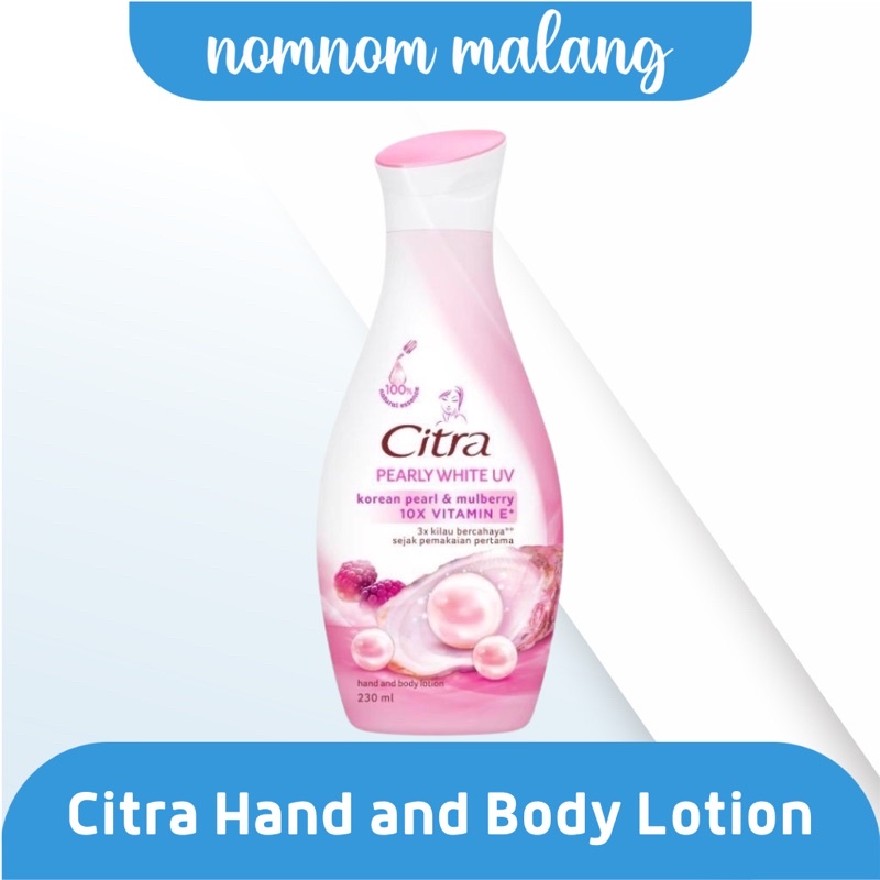 Jual Citra Hand Body Lotion Pearly White UV 110ml & 230ml | Shopee Indonesia