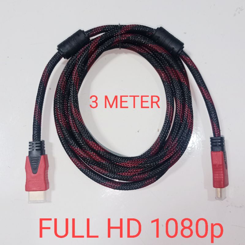 Jual kabel hdmi set top box stb dvb t2 3 meter hdmi ke hdmi full hd ...