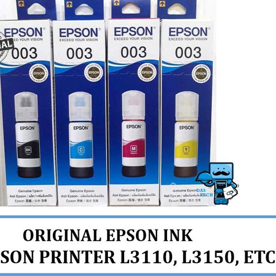 Jual Tinta Epson 003 BK, C, M, Y Original - For L3110 L3150 (Dealer ...