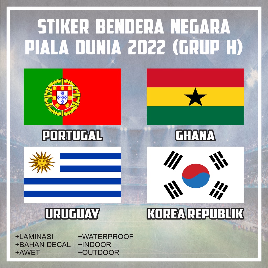 Jual Stiker Sticker Bendera Negara Ghana Korea Portugal Uruguay Fifa ...