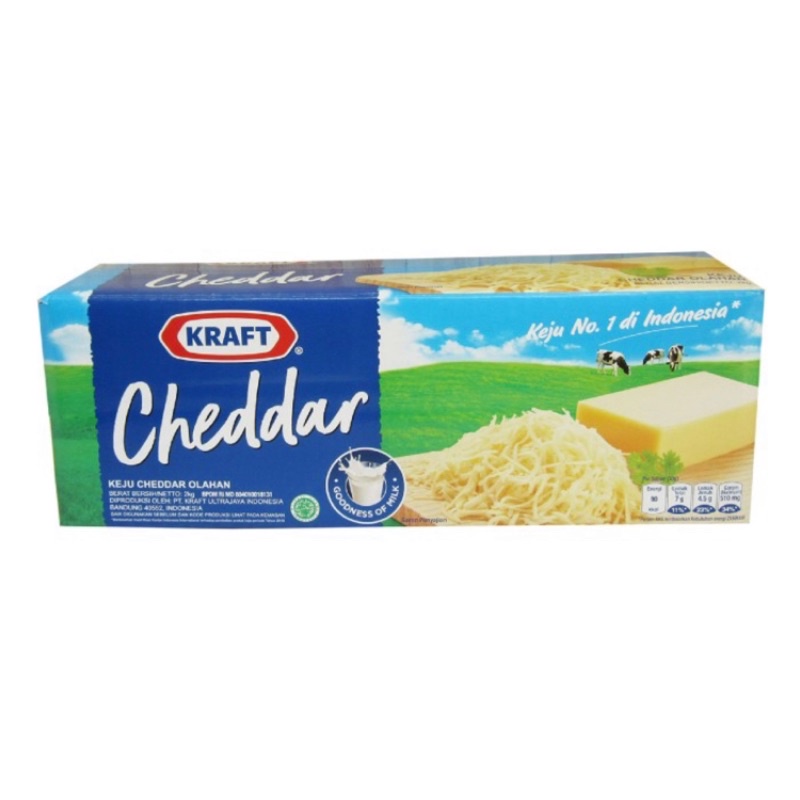 Jual Keju Kraft Cheddar Cheese 2Kg / Keju Kraft / Cheddar / Cheese ...