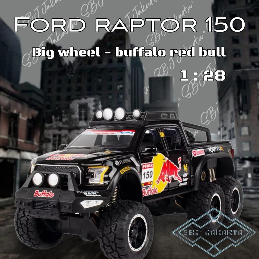 Jual DIECAST MOBIL FORD RAPTOR 150 BIG WHEEL RED BULL BUFFALO SKALA 1 : ...