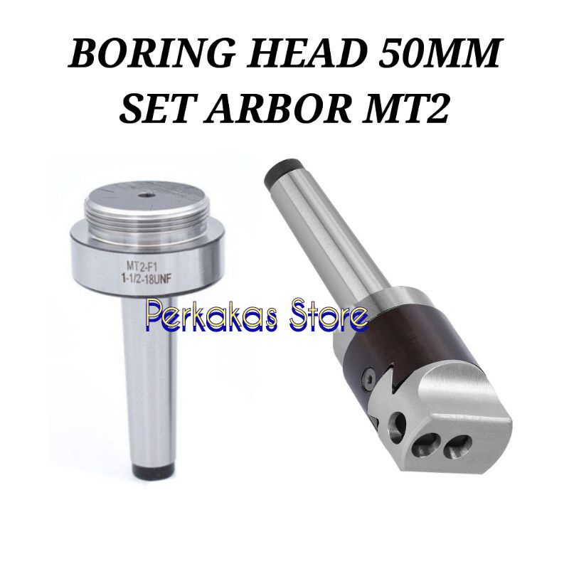 Jual Alat Korter lubang Boring head 50mm set Arbor MT2 drat M10 ...