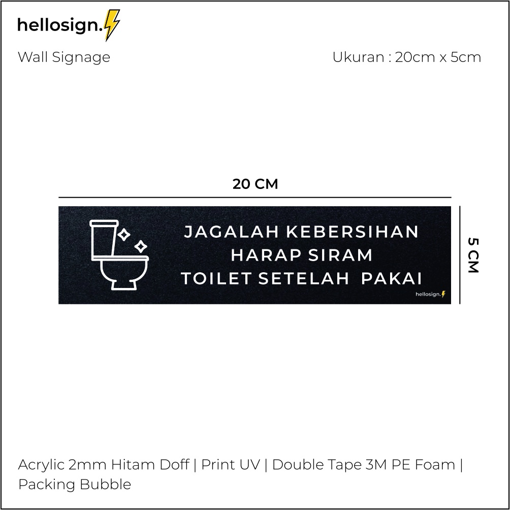 Jual Sign Akrilik JAGALAH KEBERSIHAN TOILET | Print Papan Nama Tulisan ...