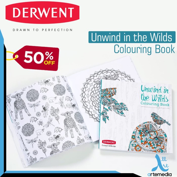 Jual Derwent Colouring Book Unwind in the Wilds Professional Quality ...