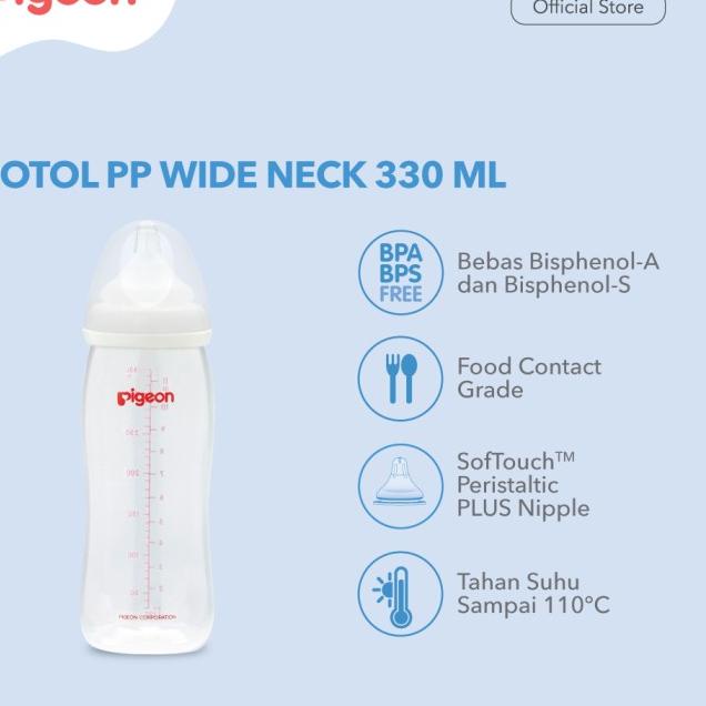 Jual PIGEON Botol Susu PP Wide Neck 330Ml - Ivory - Ivory | Shopee Indonesia