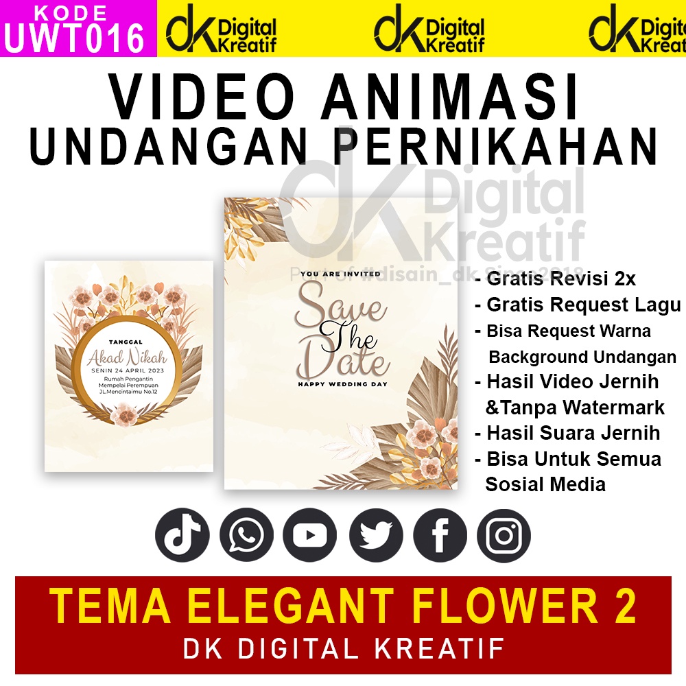 Jual Undangan Nikah Digital Tema Rustic Simpel DK Digital Kreatif KODE ...