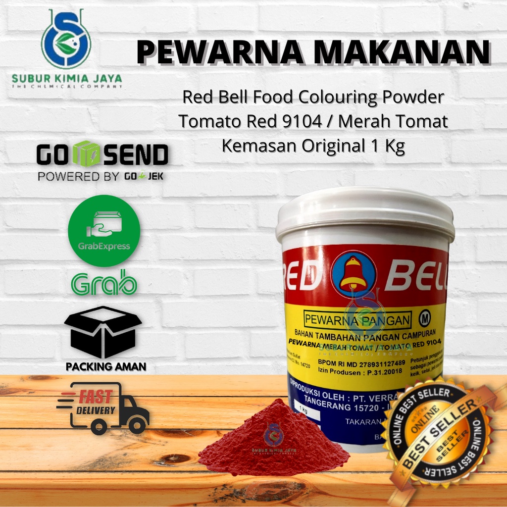 Jual Pewarna Makanan Red Bell Merah Tomat 9104 / Tomato Red Powder 1 KG ...