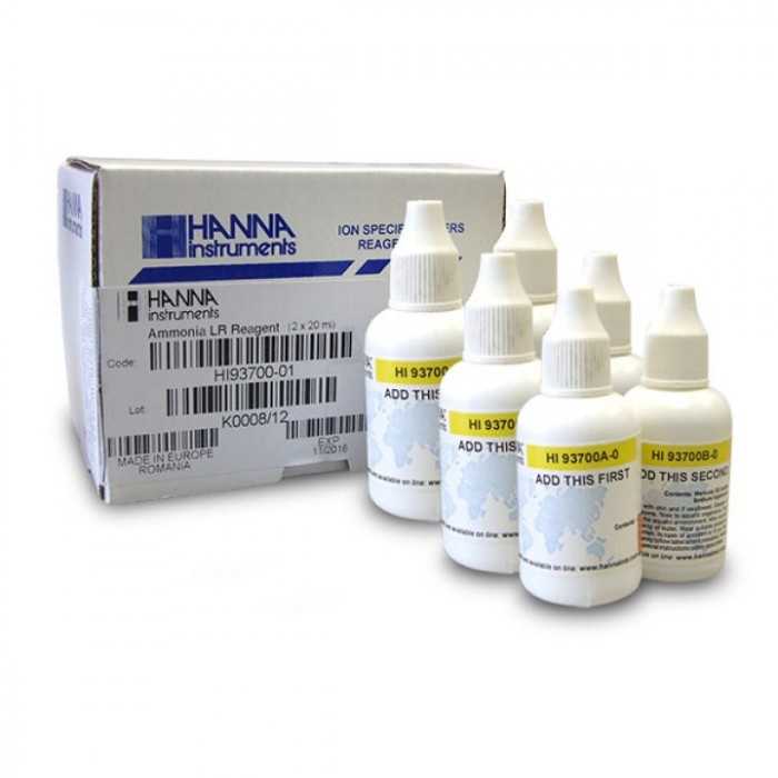Jual HANNA HI 93700-01 AMMONIA LOW RANGE REAGENTS (100 TESTS) | Shopee ...