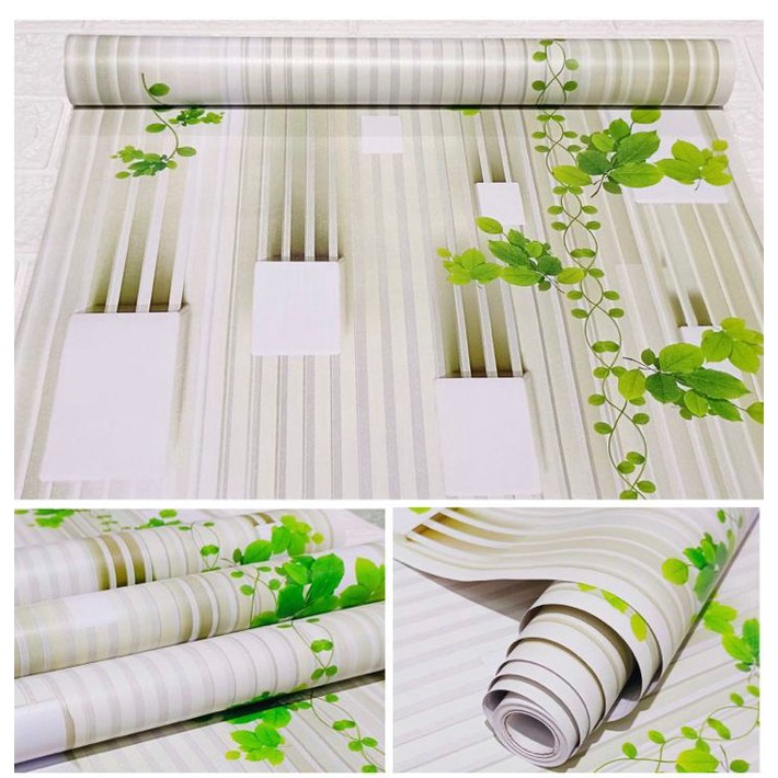 Jual Wallpaper Sticker Dinding Bunga Daun Hijau Garis 45cm x 10m | Shopee Indonesia