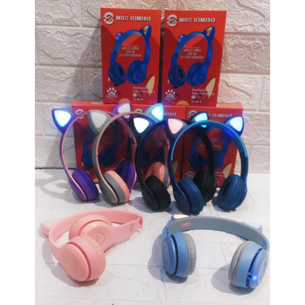 Jual Headphone Headset Bando Bluetooth P47M RGB LED CAT Earphone ...