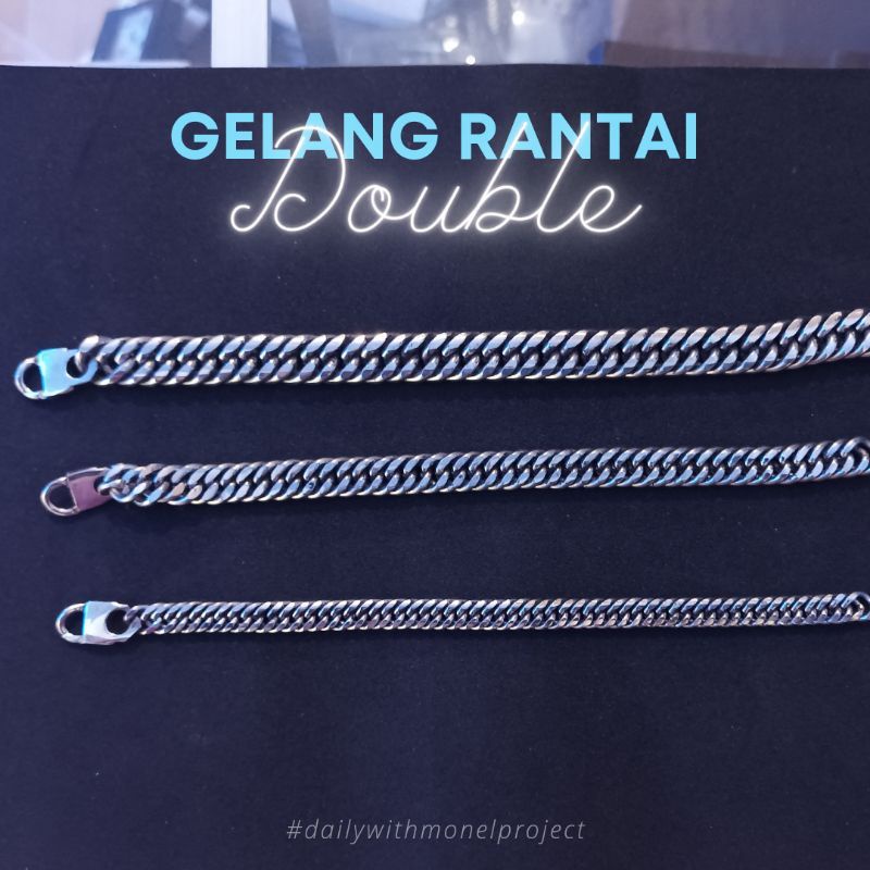 Jual Gelang Rantai Stainless Monel Model Double Rapat | Shopee Indonesia