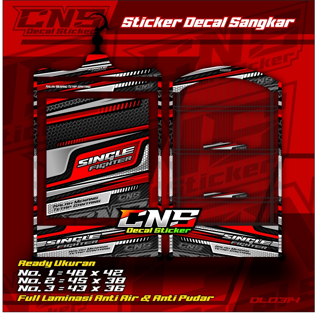 Jual Stiker Decal SINGLE FIGHTER 02 CNS ORIGINAL DESIGN Sangkar Burung ...