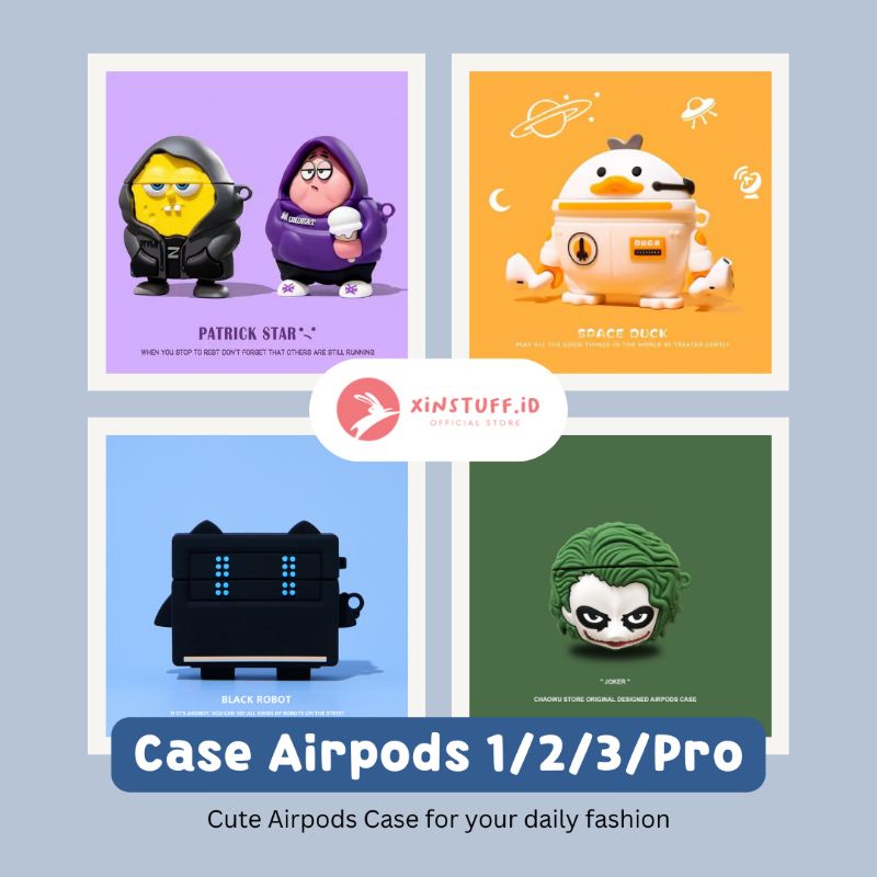 Jual Case Airpods 1 2 3 Pro Cute Character Case Untuk Airpods 1
