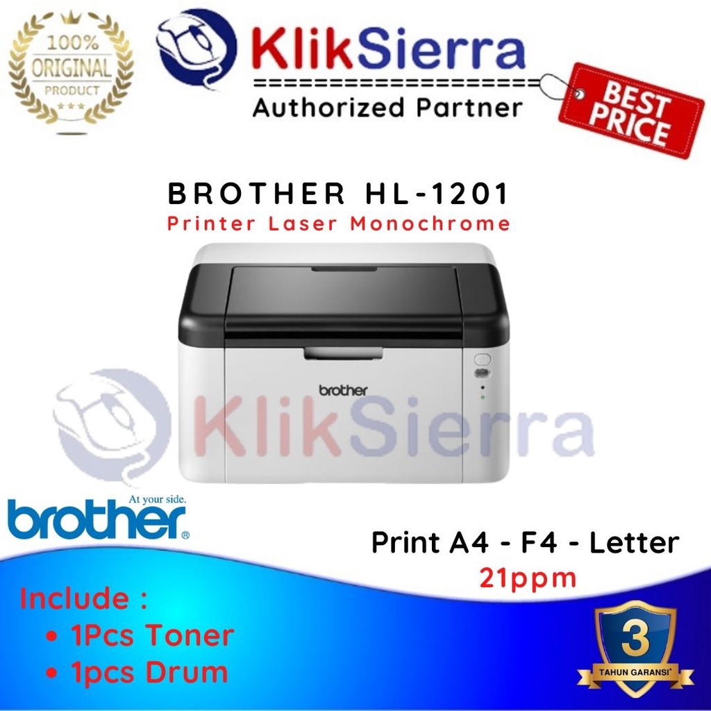 Jual BROTHER HL-1201 Portable Printer Laser Monochrome HL1201 Garansi ...