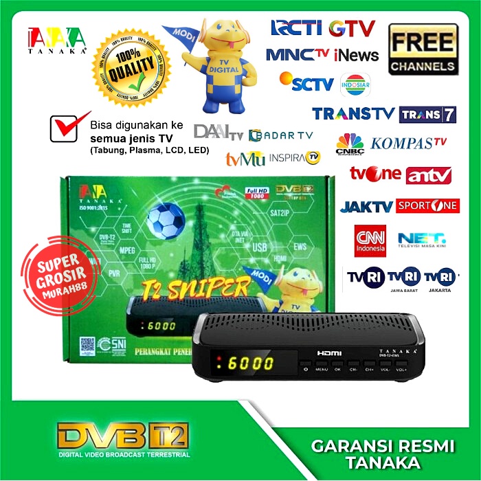Jual Set Top Box Tanaka T2 Sniper Penerima Siaran TV Digital DVB T2 EWS ...