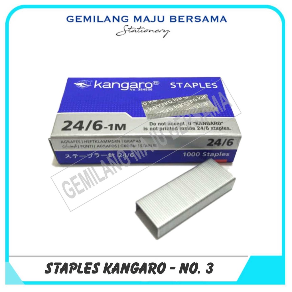 Jual Isi Staples Kangaro No 3 Atau 24/6 | Shopee Indonesia