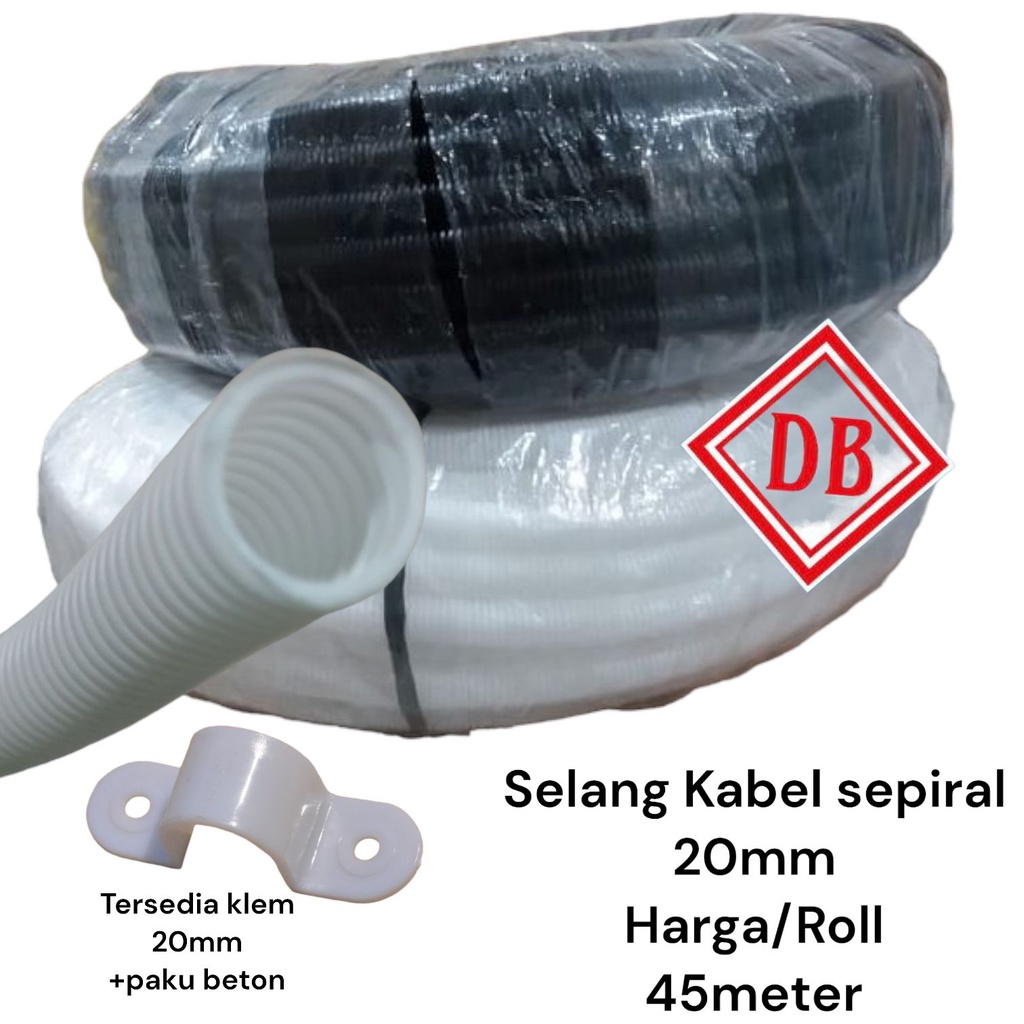 Jual SELANG FLEXIBEL 20mm/SELANG PEMBUNGKUS KABEL/SELANG KABEL LISTRIK ...