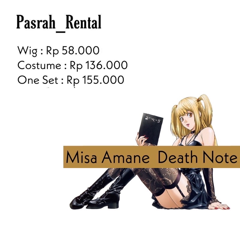 Jual SEWA RENTAL COSTUM / COSPLAY MISA AMANE DEATH NOTE | Shopee Indonesia