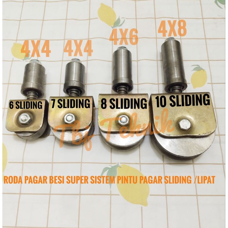 Jual roda pagar besi super 7 cm sistem roda pagar sliding ANTI ANJLOK ...