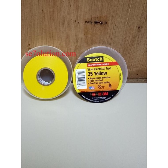 Jual 3M Isolasi Scotch 35 Vinyl Electrical Tape Yellow (Kuning ...