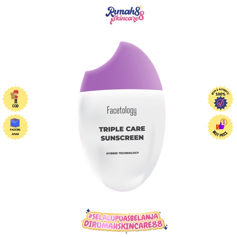 Jual FACETOLOGY TripleCare Hybrid Sunscreen SPF 40+ PA+++ UV Protection ...