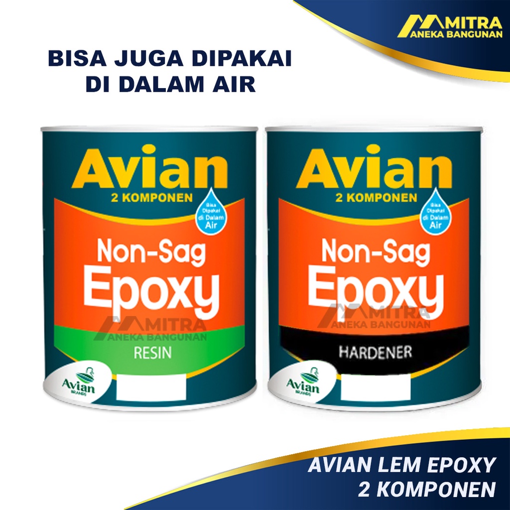 Jual LEM EPOXY NON SAG AVIAN 2 KOMPONEN 0,8 KG RESIN + HARDENER DEMPUL ...