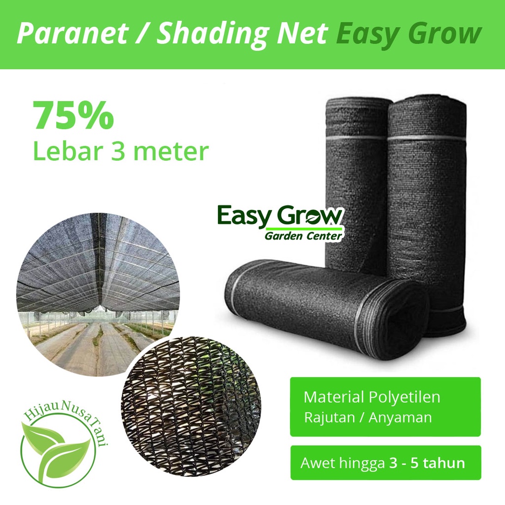 Jual PARANET EASY GROW 75% Lebar 3 Meter - Jaring Shading Net Atap ...