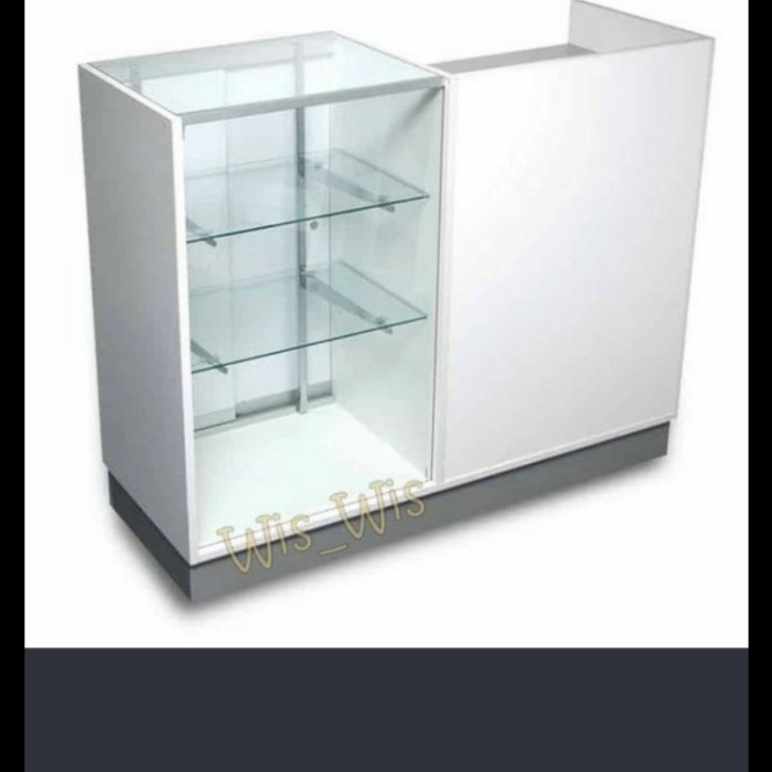 Jual Meja Bar Meja Kasir Minimalis Ada Pajangan Kaca Cantik | Shopee ...