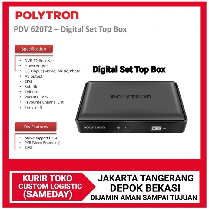 Jual Polytron Set Top Box Pdv-620T2 Dvb T2 Tv Receiver Stb Siaran ...