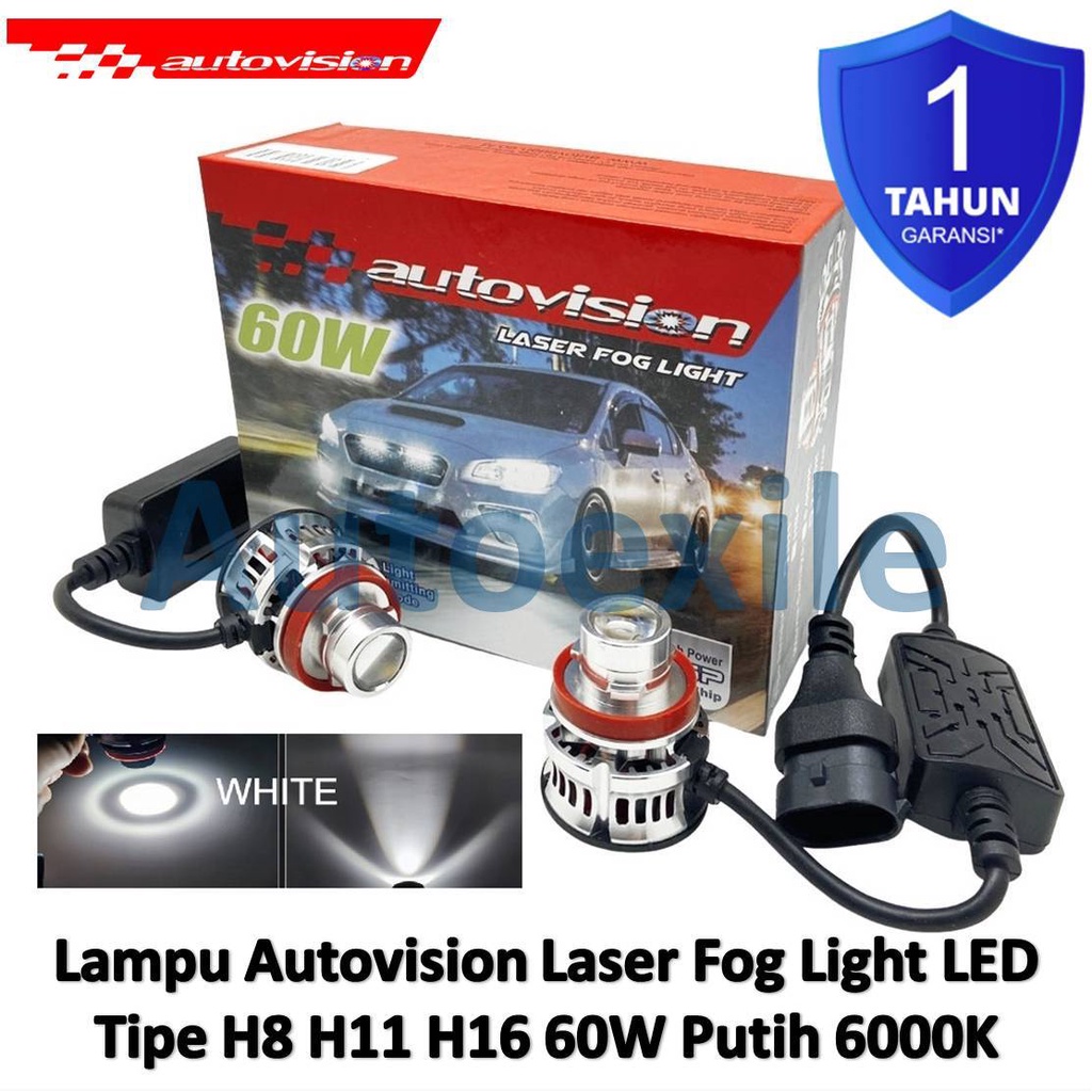 Jual Autovision Laser Fog Light LED H8 H11 H16 Putih 6000K Mini White Foglamp Original Lampu ...