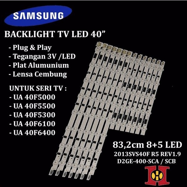 Jual Backlight TV Samsung 40 Inch UA40F5000 5500 5300 6100 6400 ...
