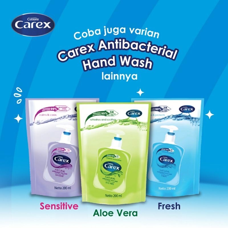Jual Carex Antibacterial Hand Wash Pouch Refill 200ml | Shopee Indonesia