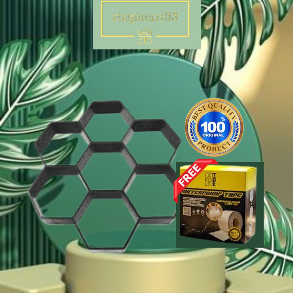 Jual HEXAGONAL Cetakan Paving Block Diy/cetakan semen/cetakan molding bahan PVC (FREE LAKBAN ...