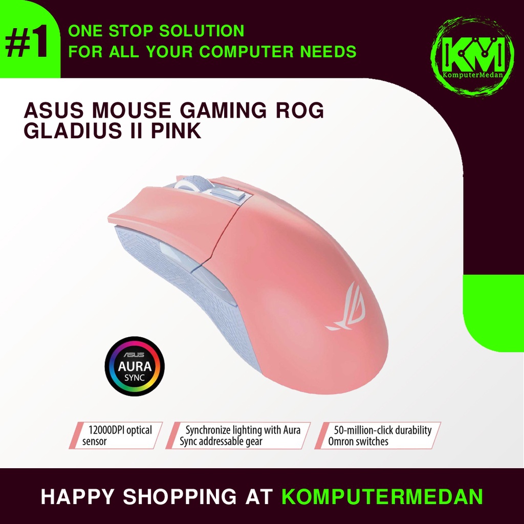 Jual Mouse Gaming ASUS ROG Gladius II Origin Pink Limited Ergonomic ...