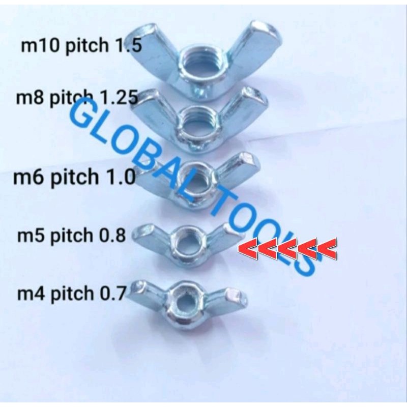 Jual wingnut m5 wing nut m5 mur kupu m5 baut 8 mur 8 butterfly nut 5mm ...