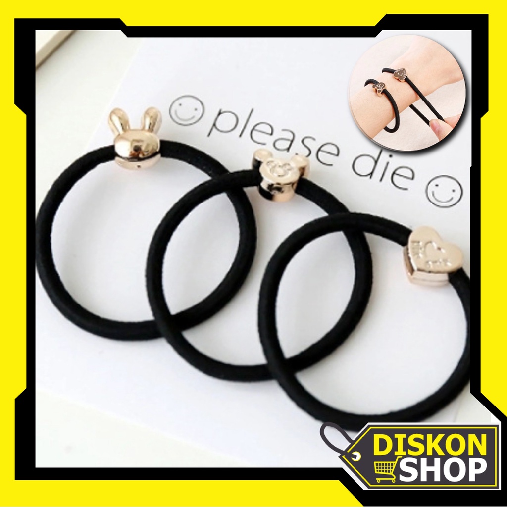 Jual Diskon Shop - K620 Karet Rambut Hitam Polos / Karet Rambut Fashion ...