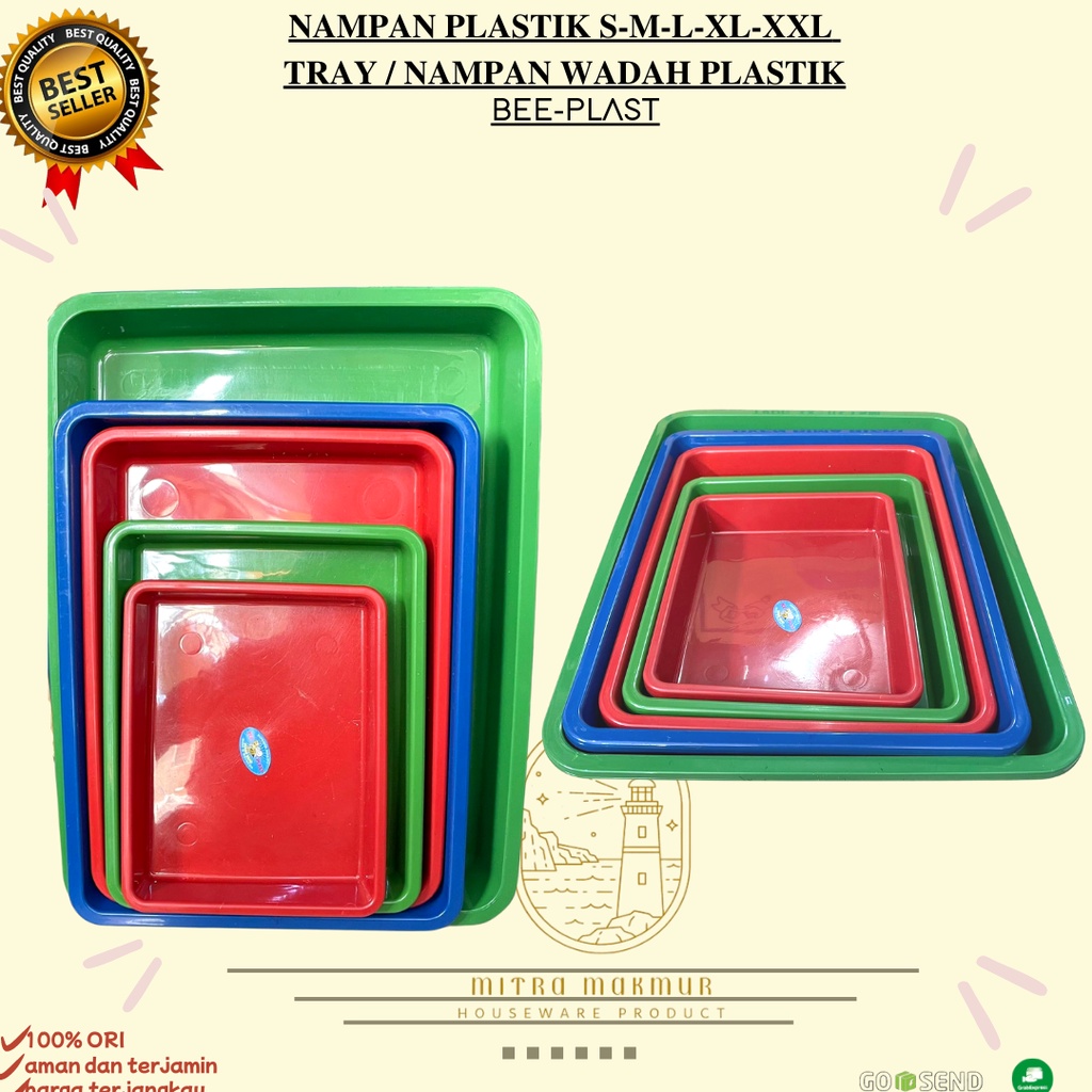 Jual SALE!! NAMPAN PLASTIK / NAMPAN SAJI / BAKI BEE-PLAST SIZE S M L XL ...
