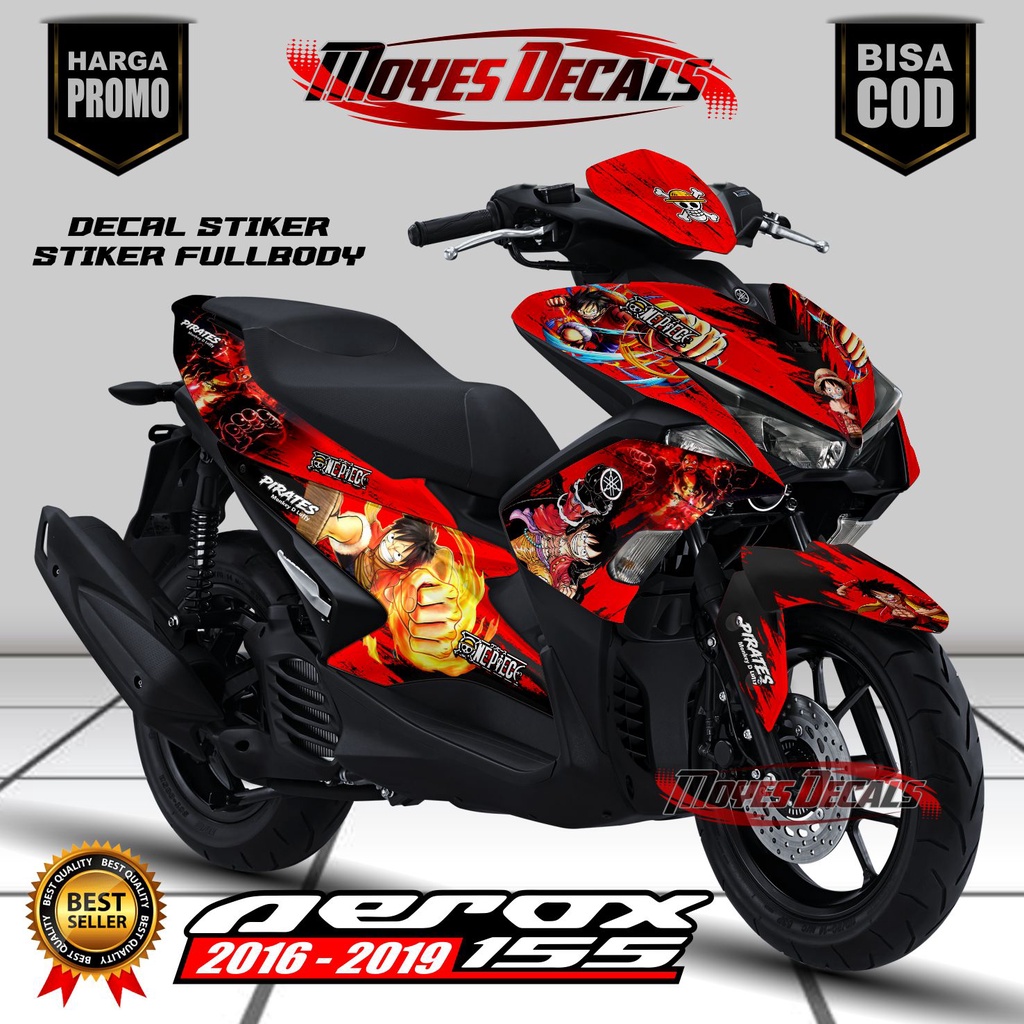 Jual Decal Sticker Variasi Fullbody Aerox 155 old One Piece - Dekal ...