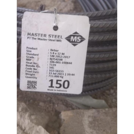 Jual Besi Beton Ulir master steel - MS ukuran 8 mm sd 40 mm - 8 ...