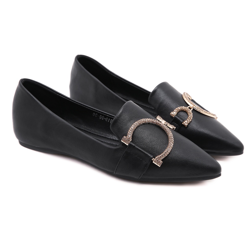 Jual ELLORA E919-09 Sepatu Wanita Kerja Flat Shoes Import | Shopee ...