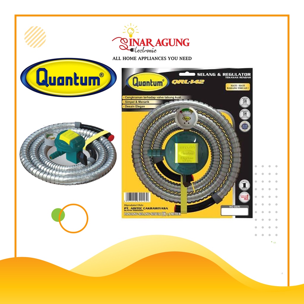 Jual QUANTUM REGULATOR DAN SELANG GAS QRL142 / QRL 142 [1.8M][SNI ...
