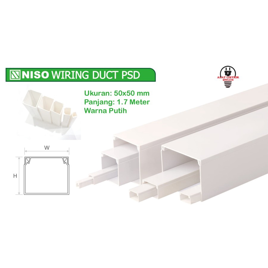 Jual KABEL DUCT TRUNKING DAK WIRING PROTECTOR 50 X 50 MM | Shopee Indonesia