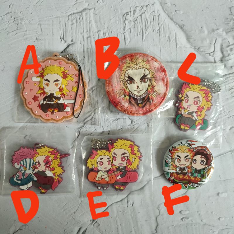 Jual official merch kimetsu no yaiba rubber pin badge rengoku | Shopee ...