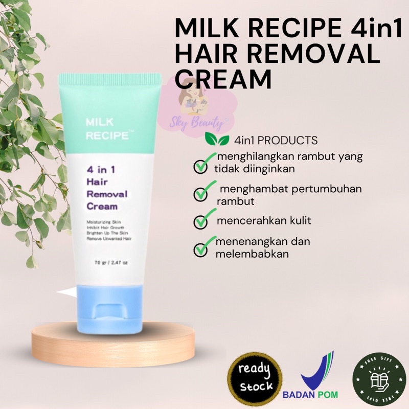 Jual (READY) Milk Recipe 4 in 1 Hair Removal Cream Krim Penghilang Bulu Perontok Bulu ketiak ...