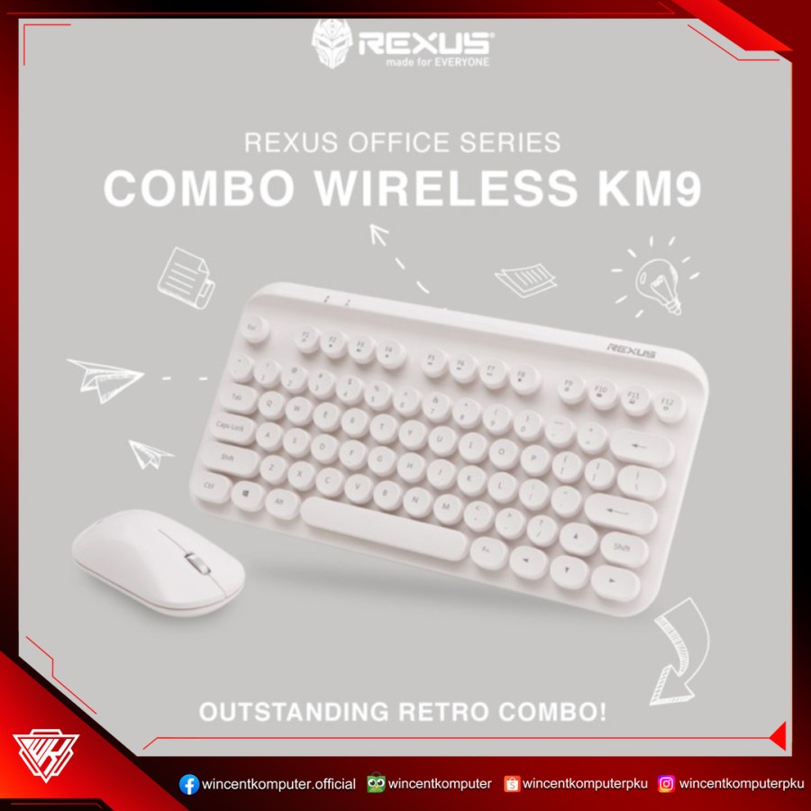 Jual Rexus KM9 / KM-9 Combo Bundle Keyboard & Mouse Wireless | Shopee ...