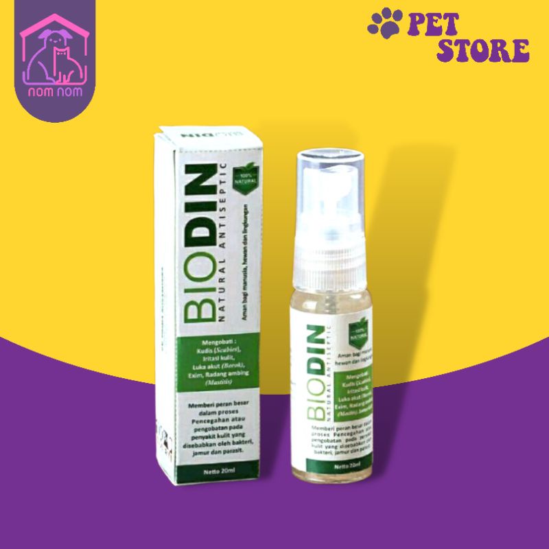 Jual Biodin Herbal Spray 20ml Obat Jamur Scabies Demodex Kucing Anjing ...