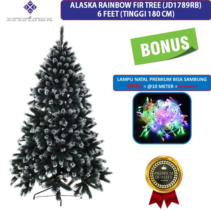 Jual pohon natal 6 feet / 180 cm / 1,8 meter alaska rainbow fir tree ...