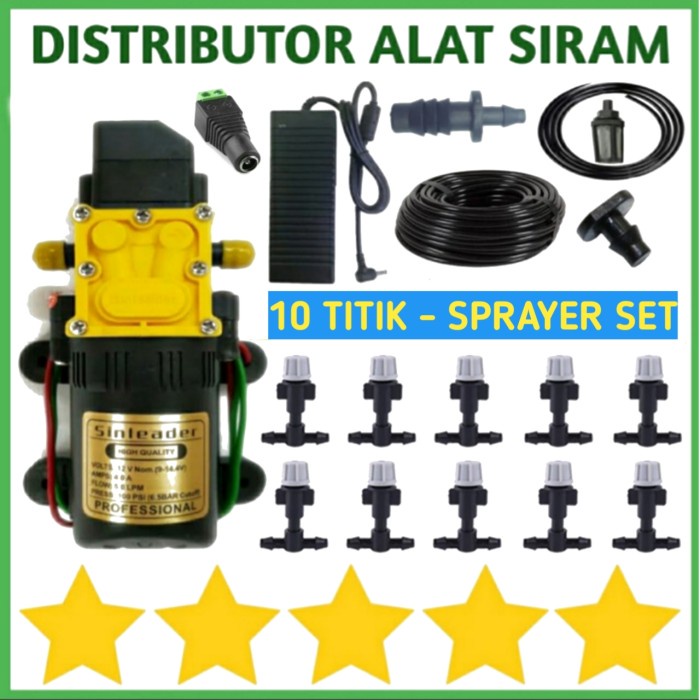 Jual Sprink Paket Sprayer 10 Set Pompa Dc Mist Nozzle Air Sprinkler ...