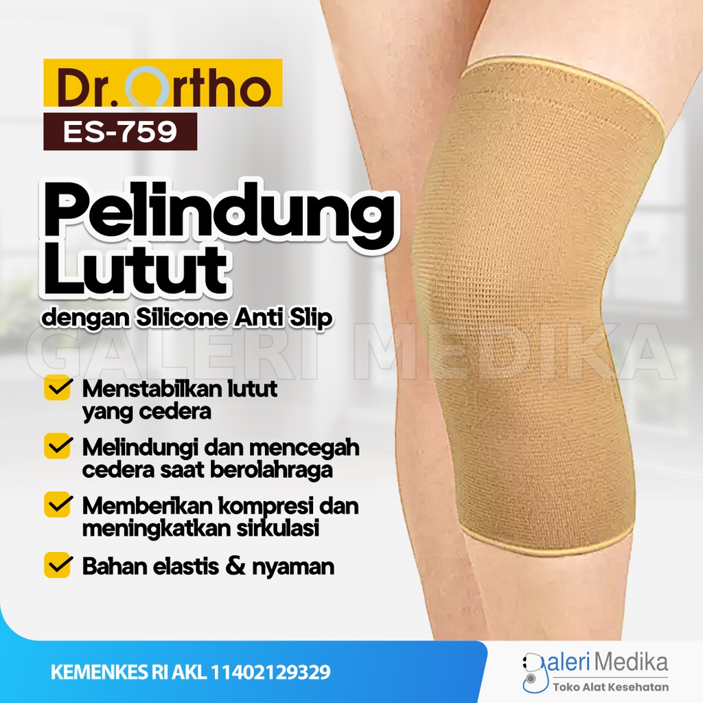 Jual Pelindung Lutut Dr Ortho ES-759 dengan Silicone Anti Slip - Deker / Knee Support Dr Ortho ...